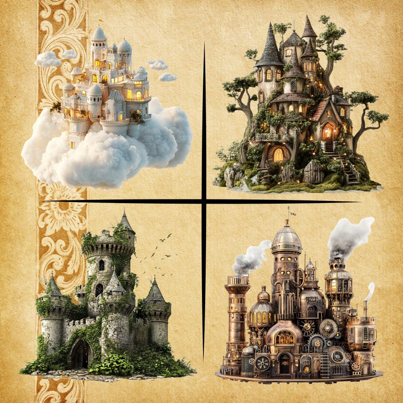 Fantasy Castles RPG Cliparts, Commercial Use, Dnd, RPG , PNG ...