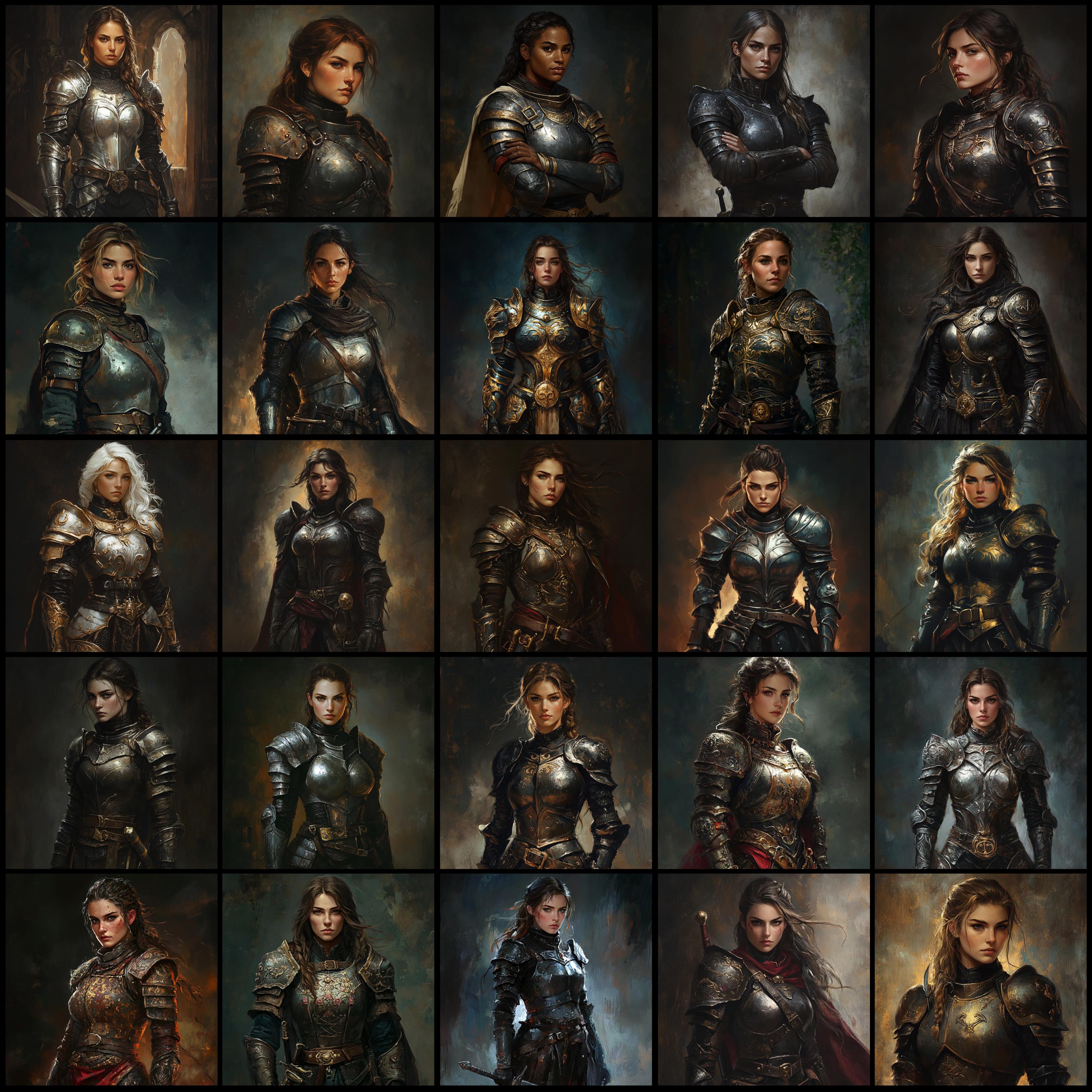 50 Female Human Fighter Portraits , Fantasy TTRPG Character Digital ...