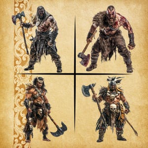 Wild Barbarians Clipart – 20 Powerful and Fierce Warriors for Your ...