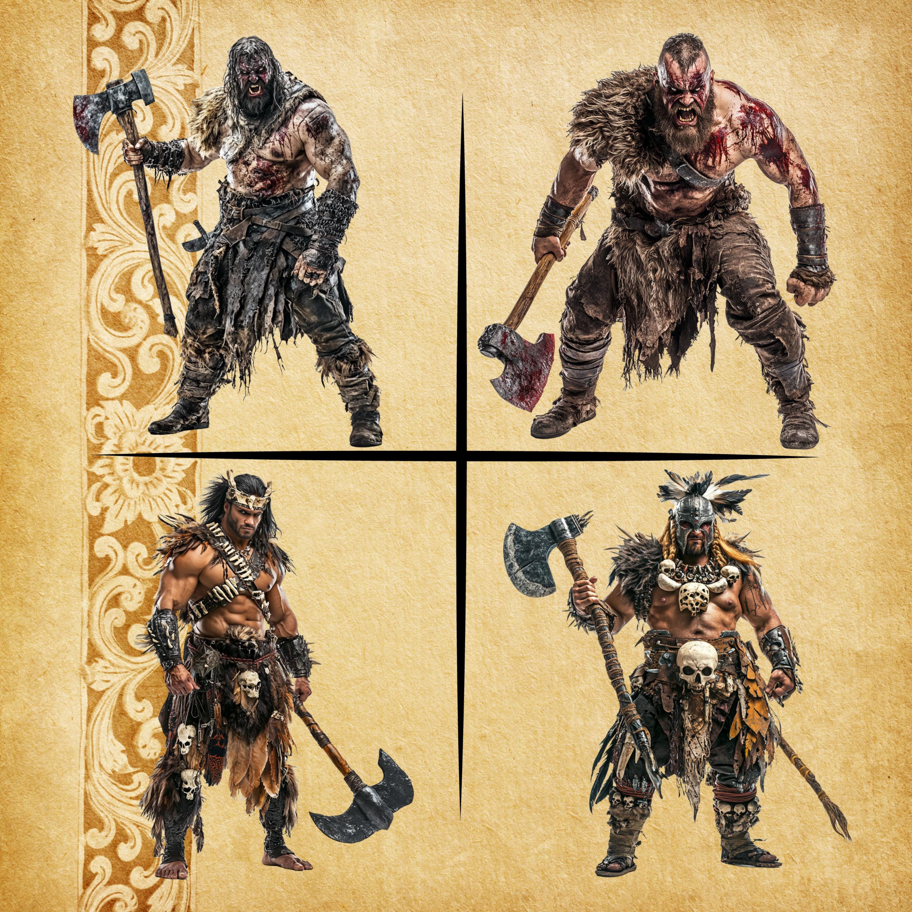 Wild Barbarians Clipart – 20 Powerful and Fierce Warriors for Your ...
