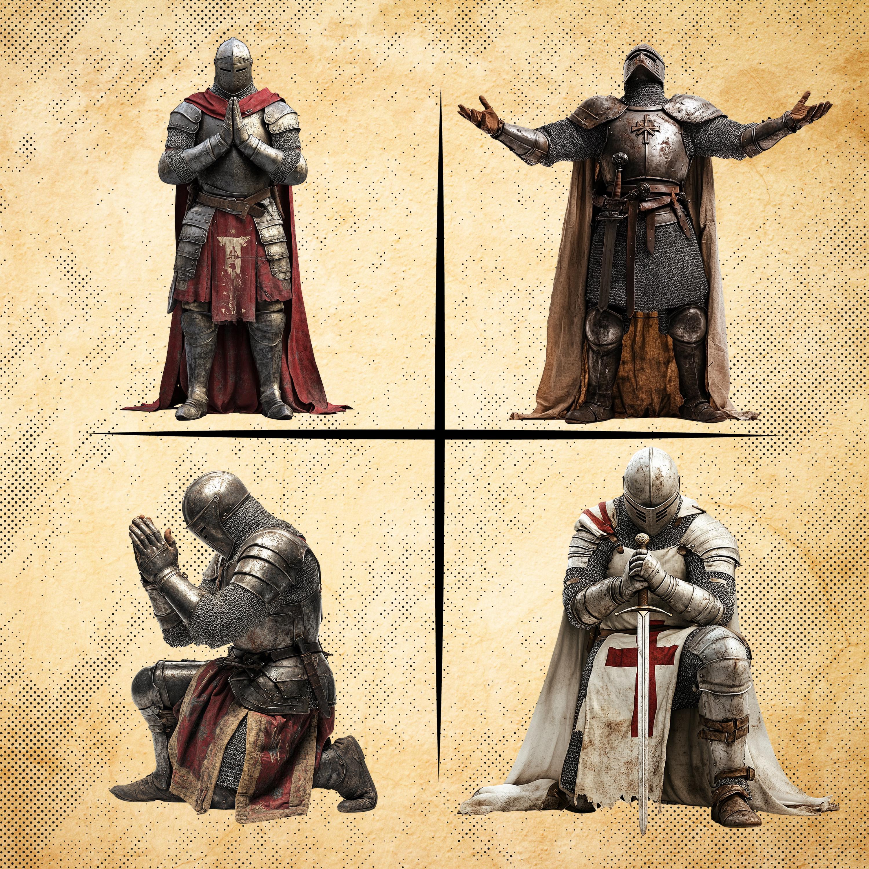 Prayer Knights – Devout Warriors of Faith and Honor , Medieval Cliparts ...