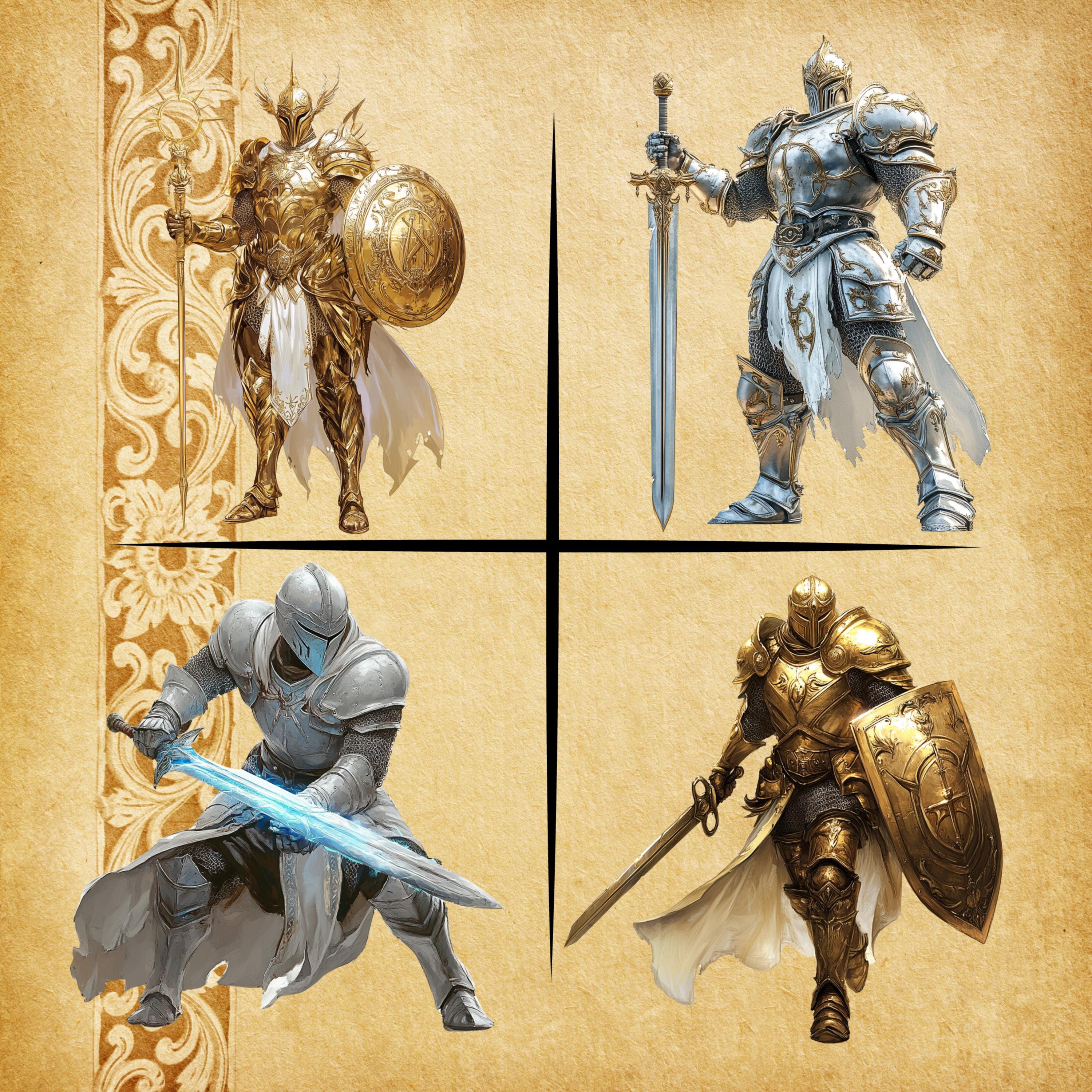 Holy Paladins Fantasy Cliparts, Paladin Warriors,commercial Use, RPG ...