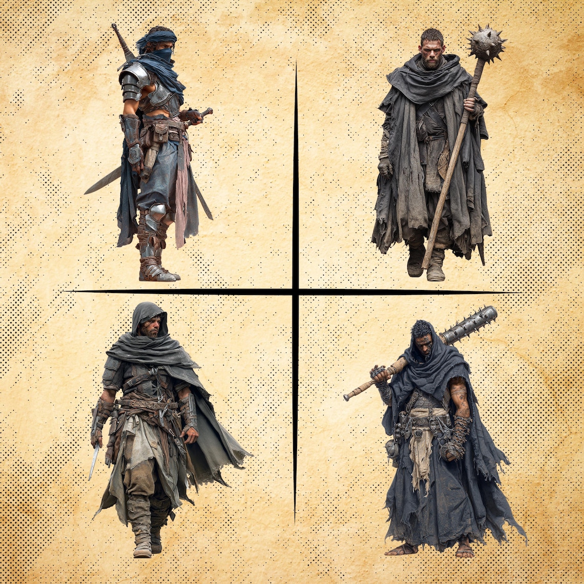 Medieval Bandits – 24 Outlaw Character Cliparts for Fantasy and RPG ...