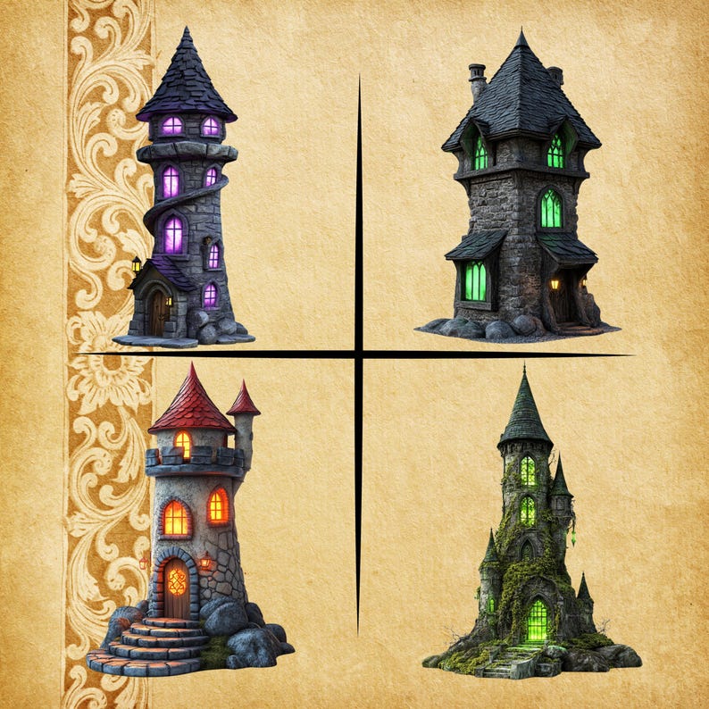 Wizard Towers RPG Cliparts, Commercial Use, Dnd, RPG , PNG, Collection ...
