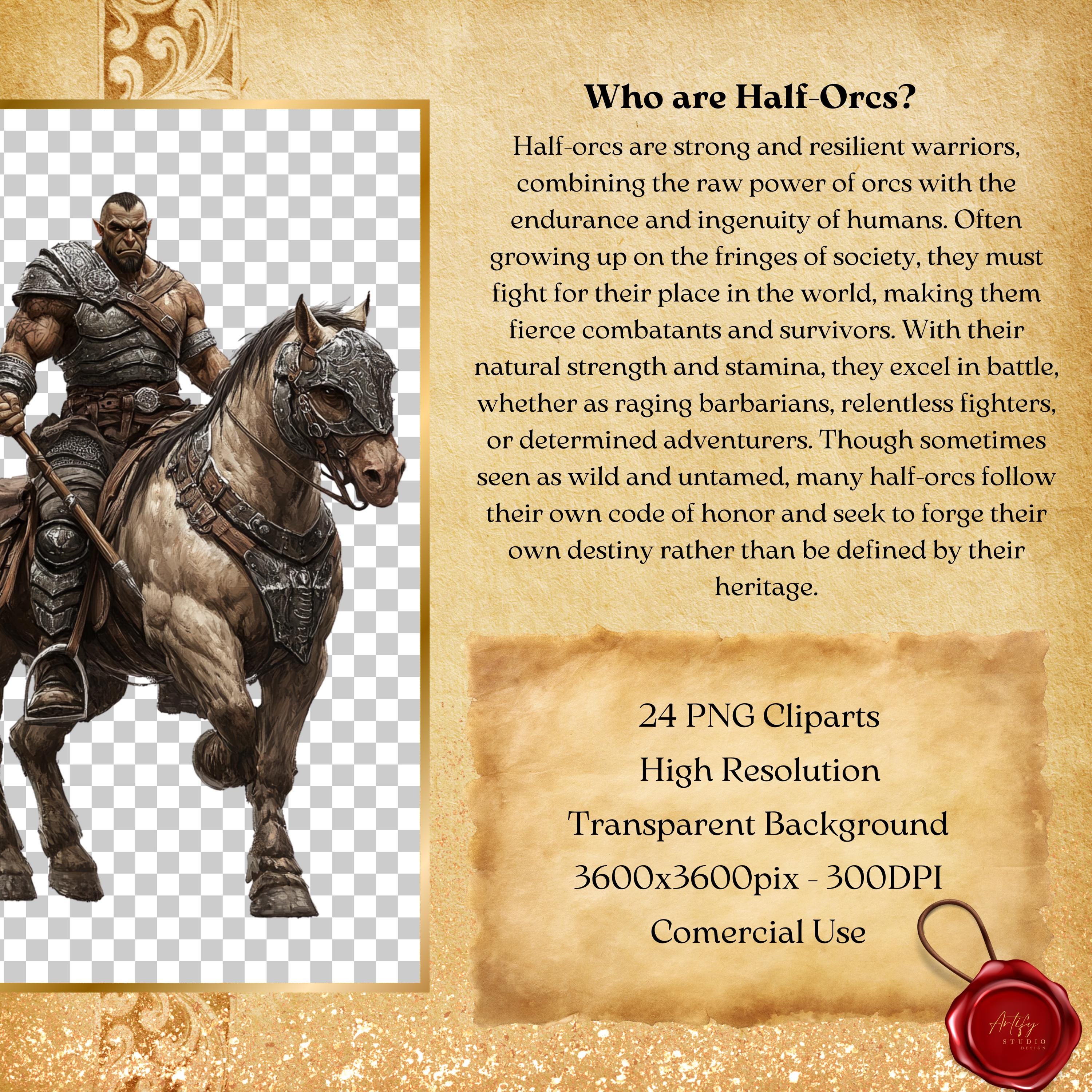 Half-orc Warriors – 24 Fierce Fantasy DND Cliparts , Transparent ...