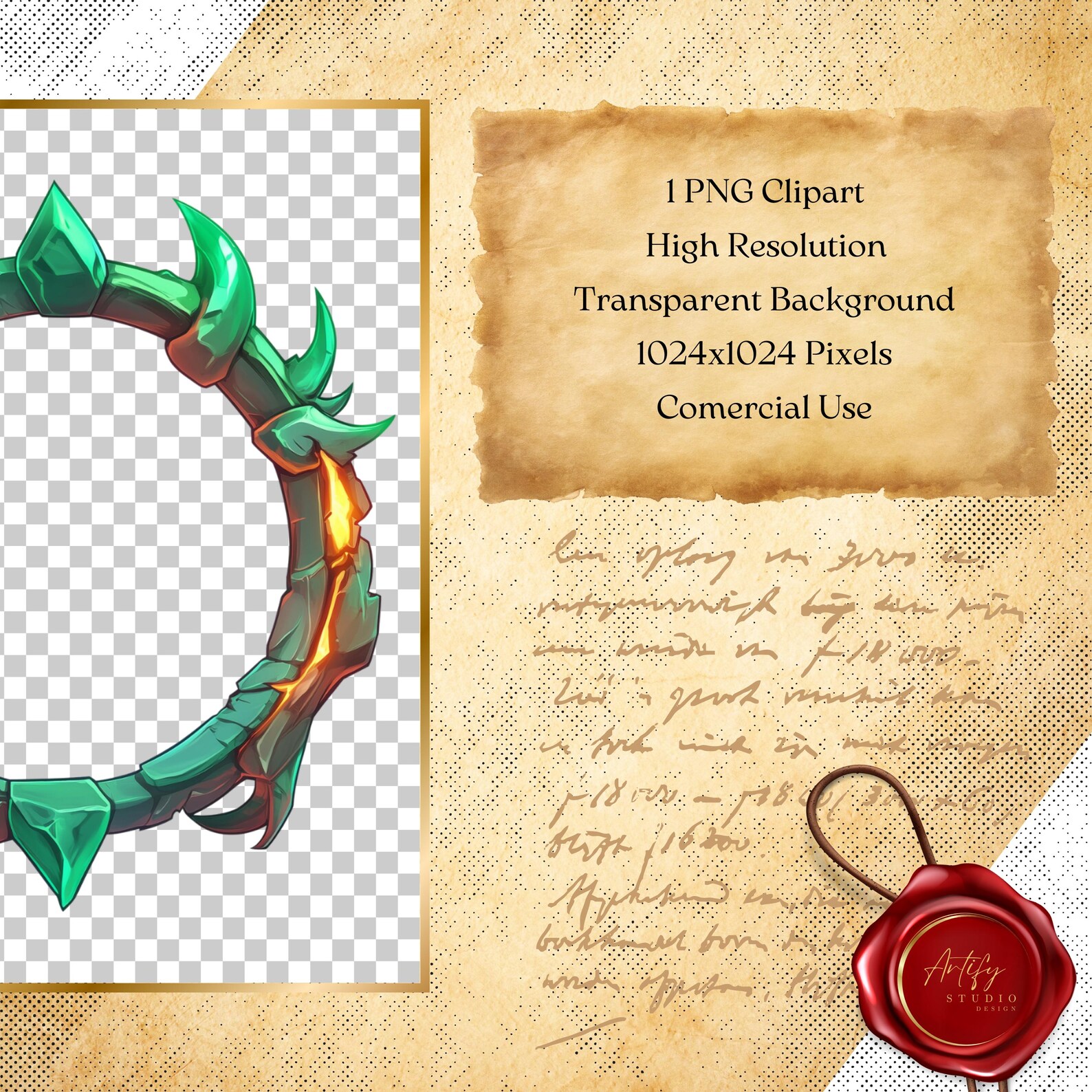 Emerald Healer Token Frame – Digital Border for Dnd or Anything Game ...