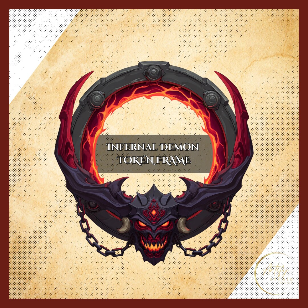Infernal Demon Token Frame – Digital Border for Dnd or Anything Game ...