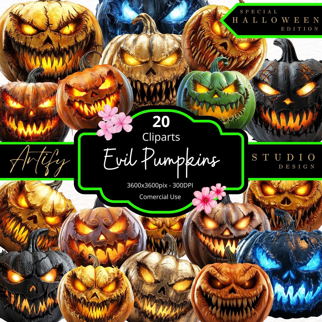 Evil Pumpkin Clipart, Halloween Scary Pumpkins, Evil Pumpkins PNG ...
