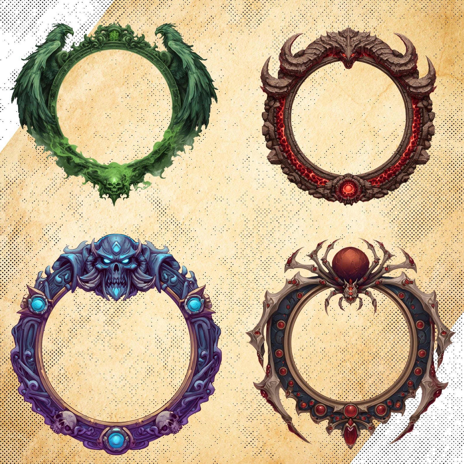 Dungeon Boss Token Frames – Digital Border for Dnd or Anything Game ...
