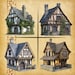 24 Medieval Houses – Authentic Historical Buildings , Transparent ...