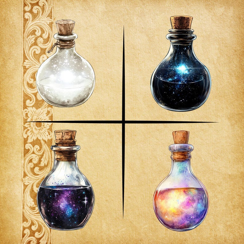 Fantasy DND Potions Cliparts – Magical Potion Pngs for RPG & TTRPG ...