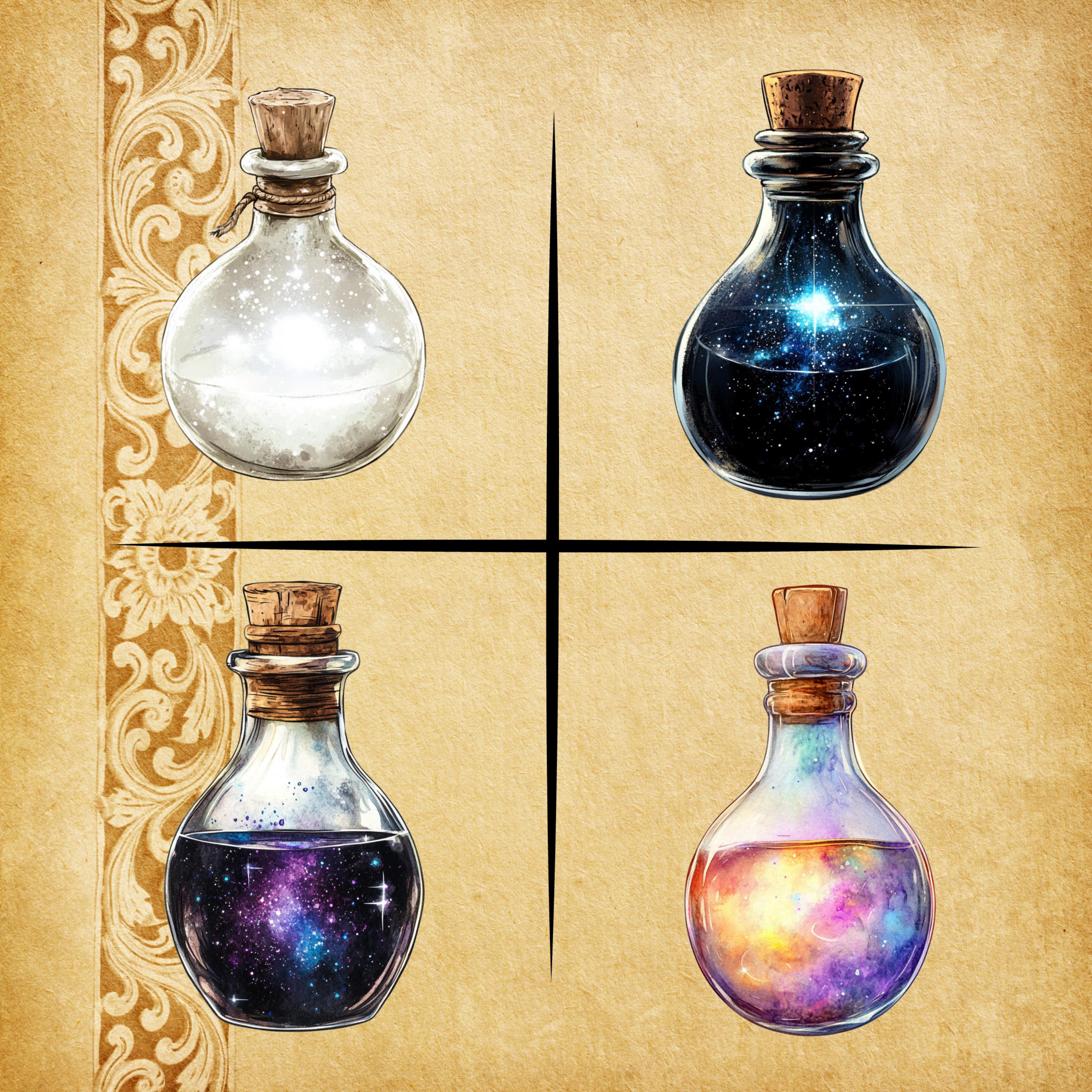 20 Fantasy DND Potions Cliparts, Commercial Use, Dnd, RPG , PNG ...