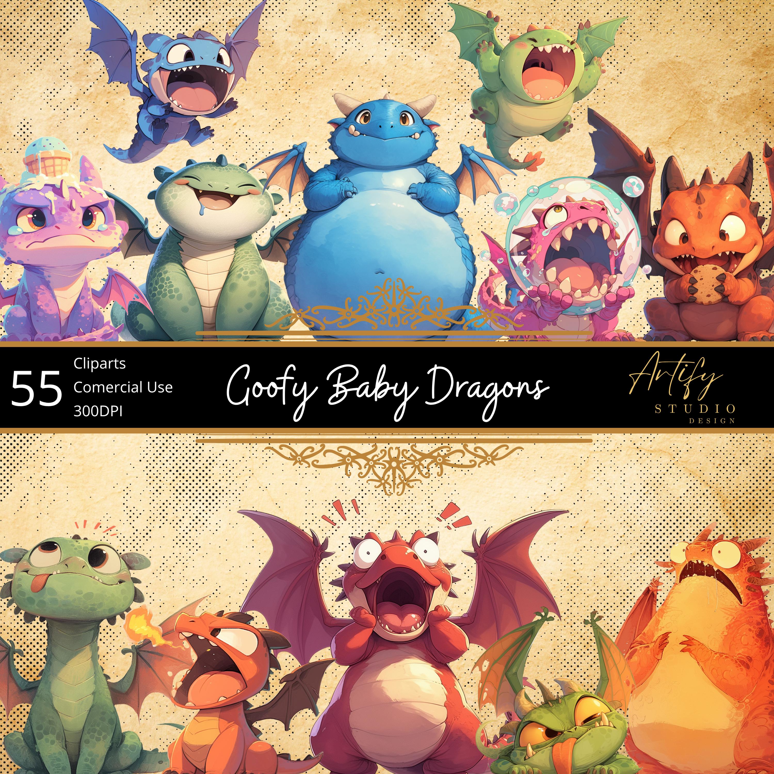 Goofy Baby Dragons – 30 Funny Cartoon-style Baby Dragons for Fantasy ...