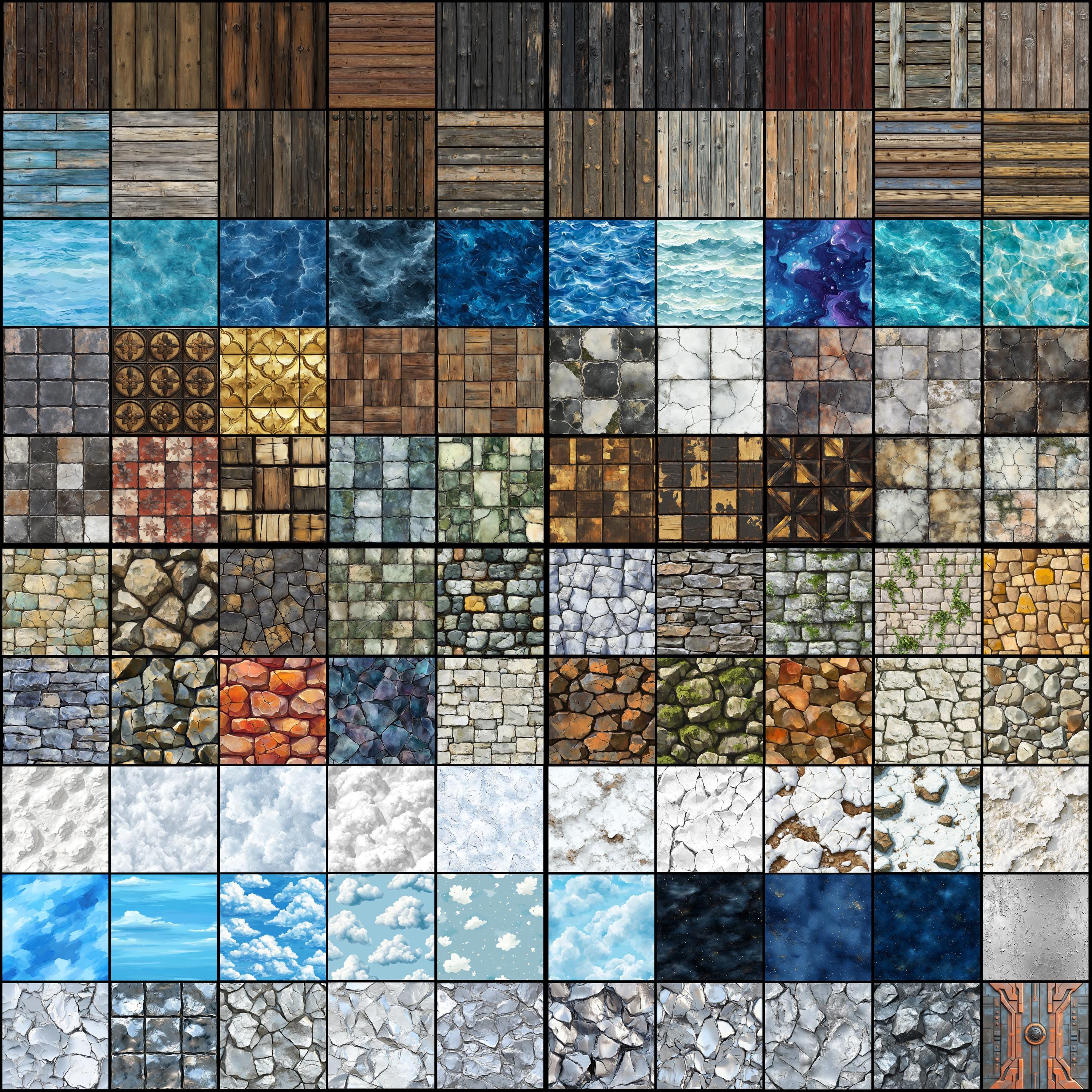Texture Pack for Game Creators – 378 Seamless PNG Textures – 31 ...