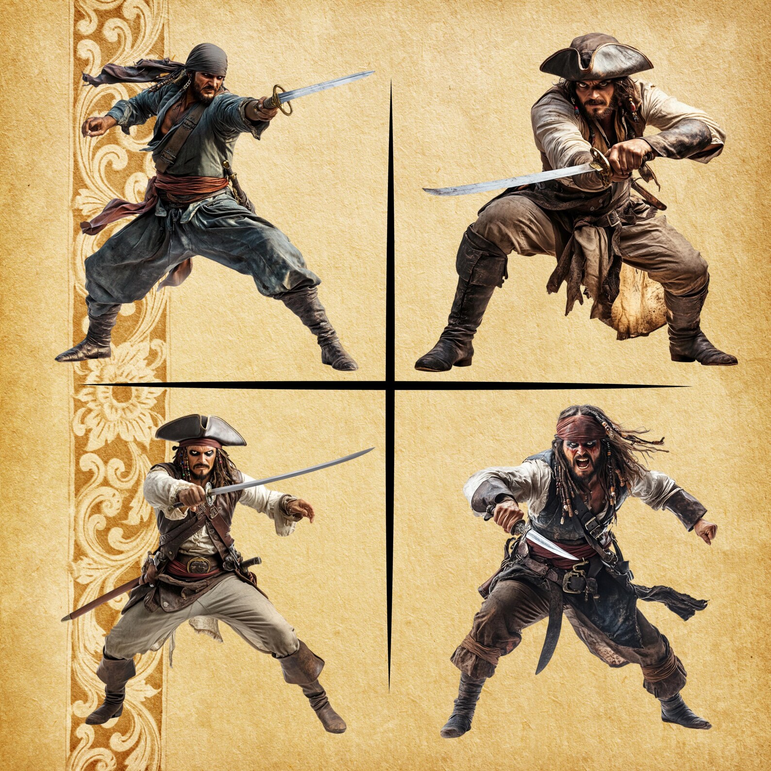 Sea Pirates Clipart – Fearless and Adventurous Pirates for Creative ...