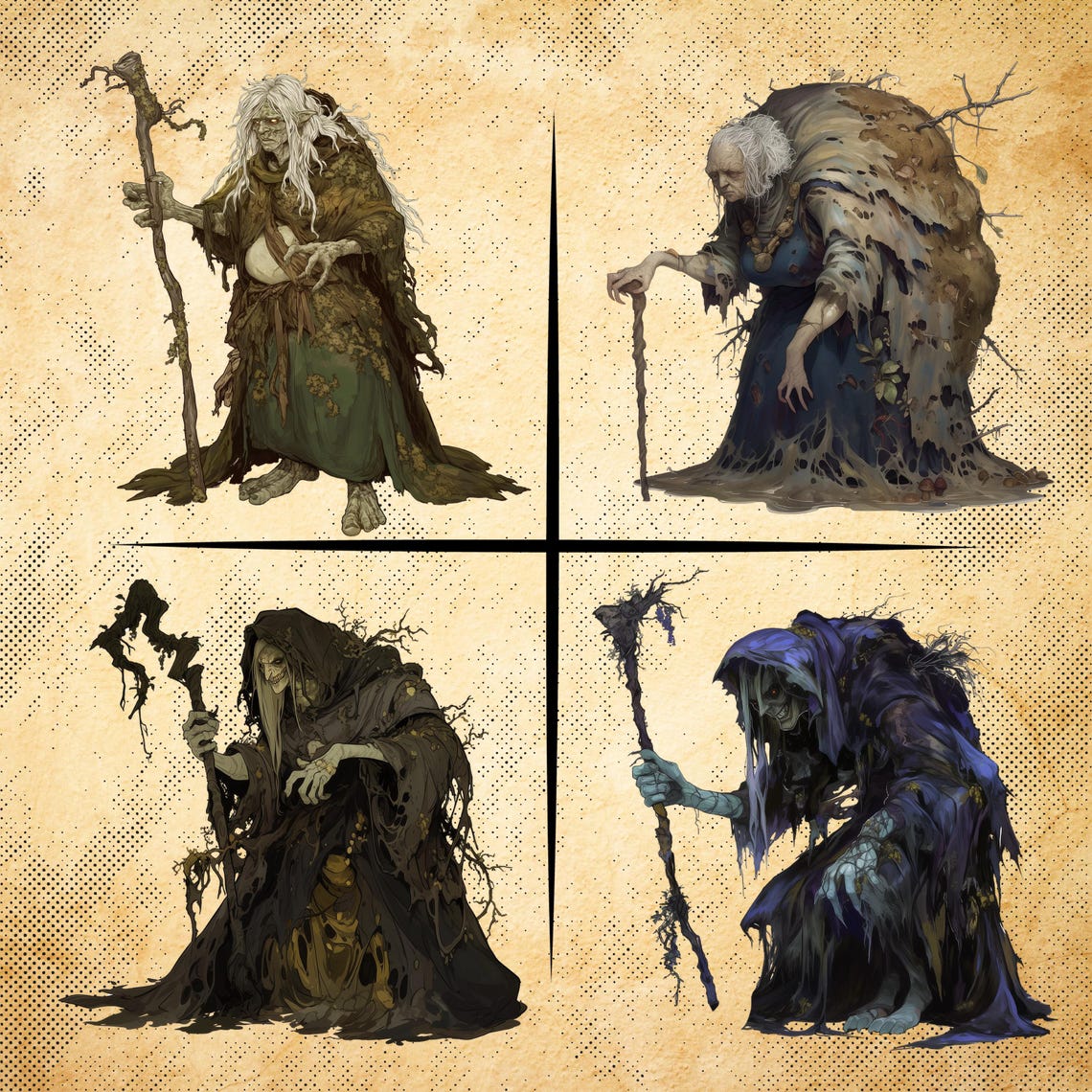 Swamp Hags – Wicked Witches From the Murky Depths , Fantasy Cliparts ...