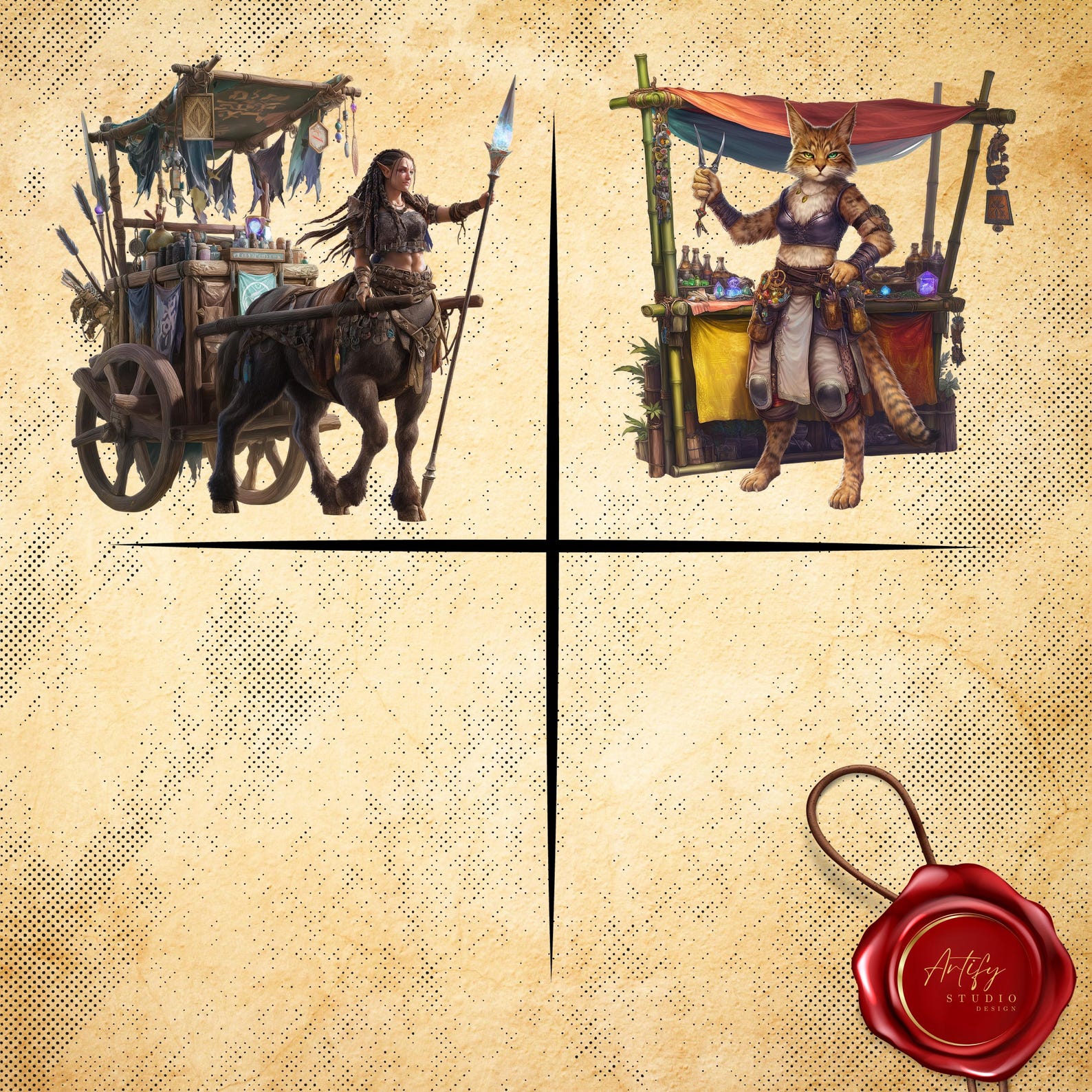 Relic Stallkeepers – 14 Fantasy Merchant Cliparts for RPG & TTRPG ...