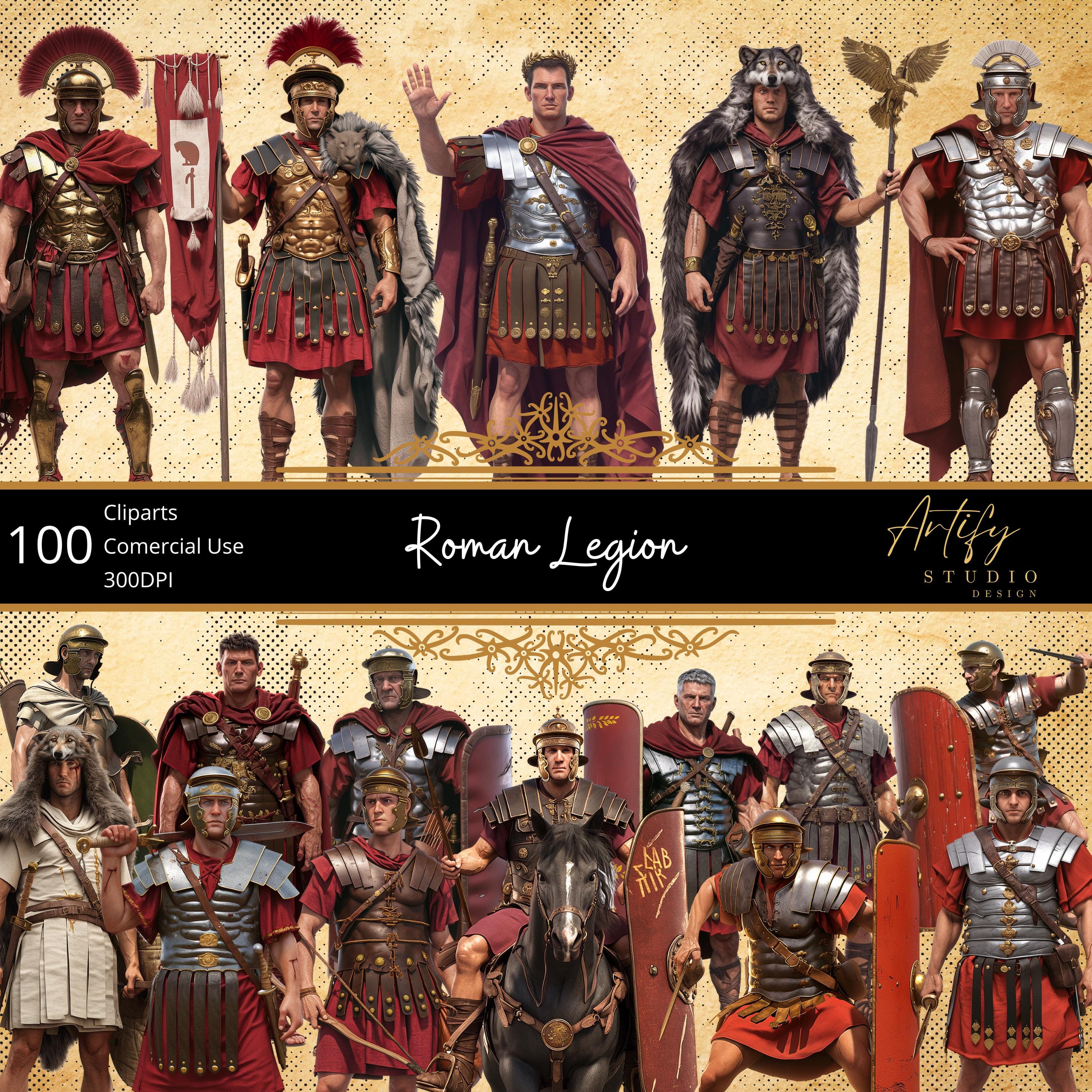 Roman Legion Cliparts – 100 Historical Roman Soldiers for TTRPG, RPG ...