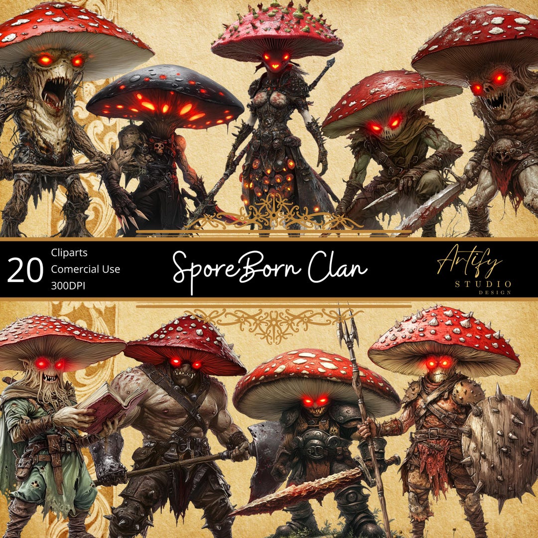 Fantasy Mushroom Characters Cliparts, Commercial Use, RPG , PNG ...