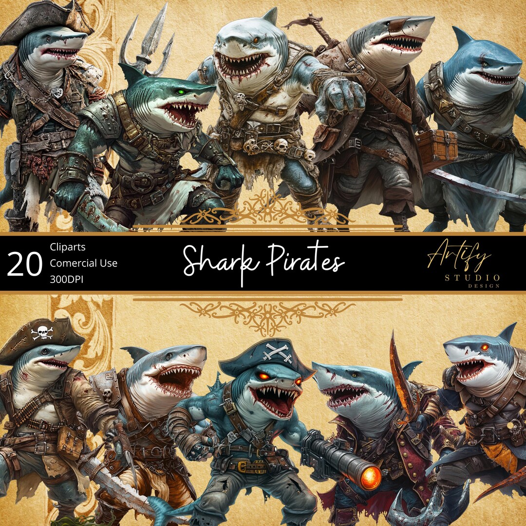 Shark Pirates Clipart – 20 Dnd-inspired Designs , Transparent ...