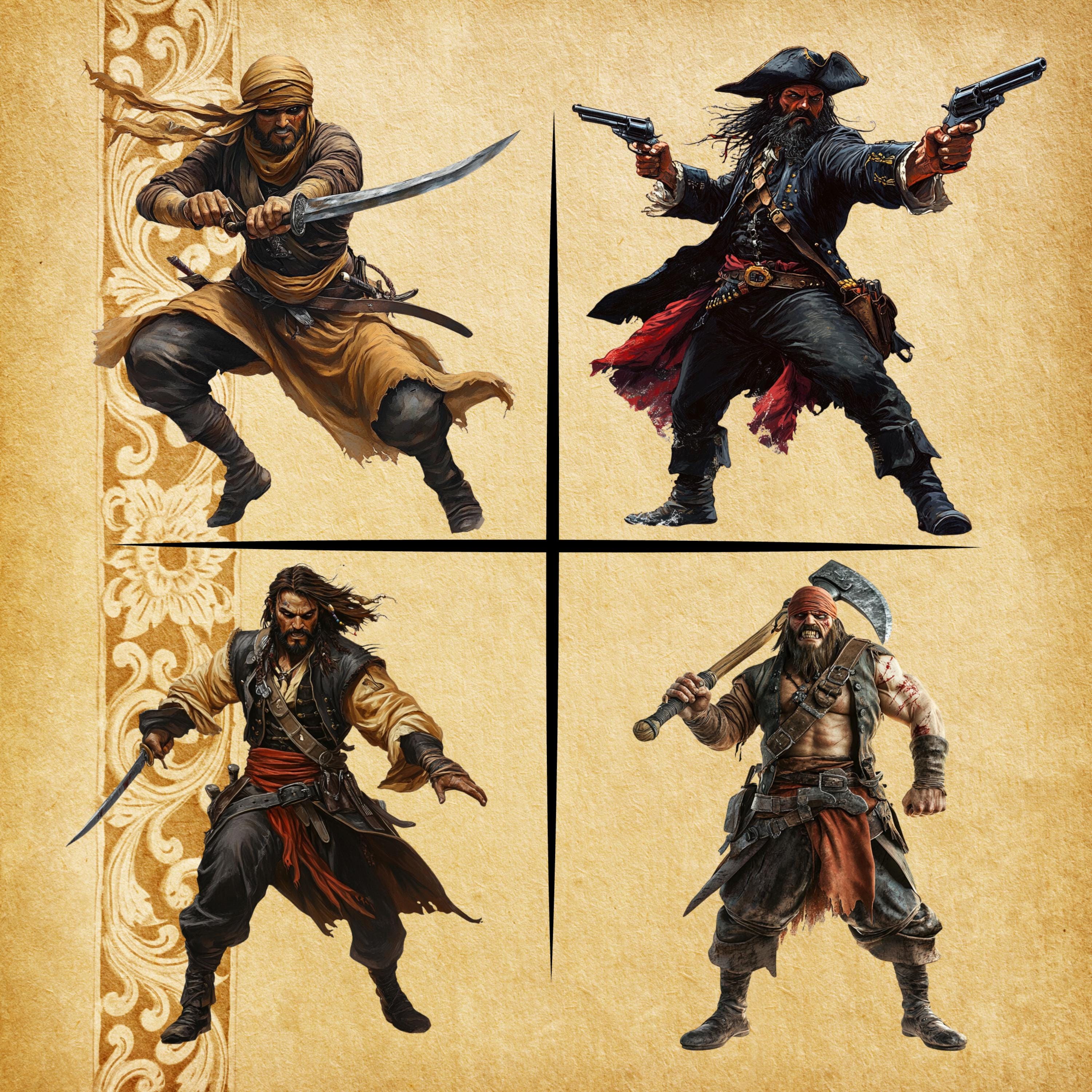 Sea Pirates Clipart – Fearless and Adventurous Pirates for Creative ...