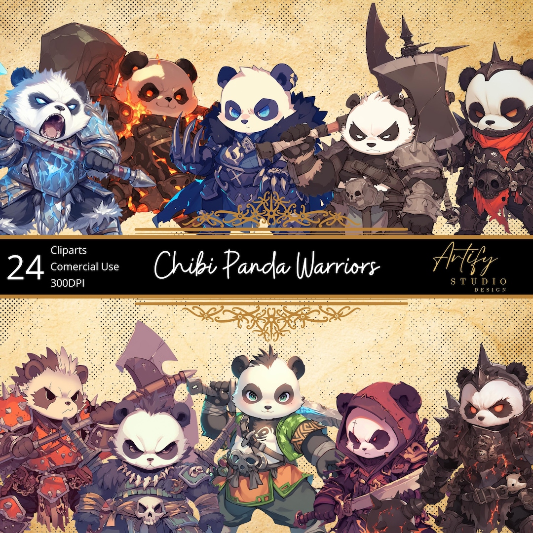 Panda Warriors – Adorable Fighters in Various Stylized Armors for a ...