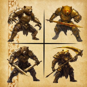 Fantasy Battle Bears Cliparts, Bear Warriors, Commercial Use, RPG , PNG ...