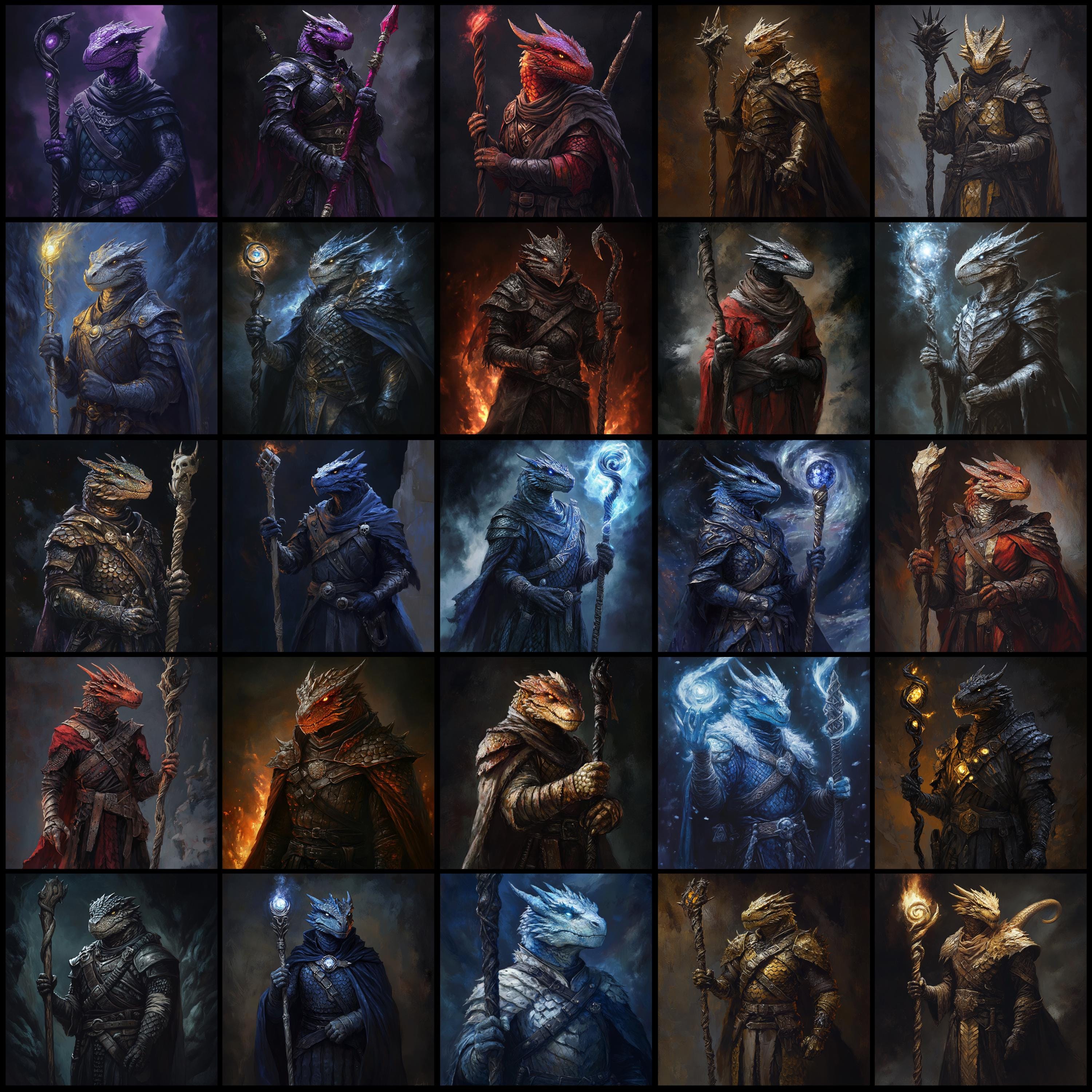 50 Dragonborn Warlock Portraits – Arcane and Eldritch Characters ...