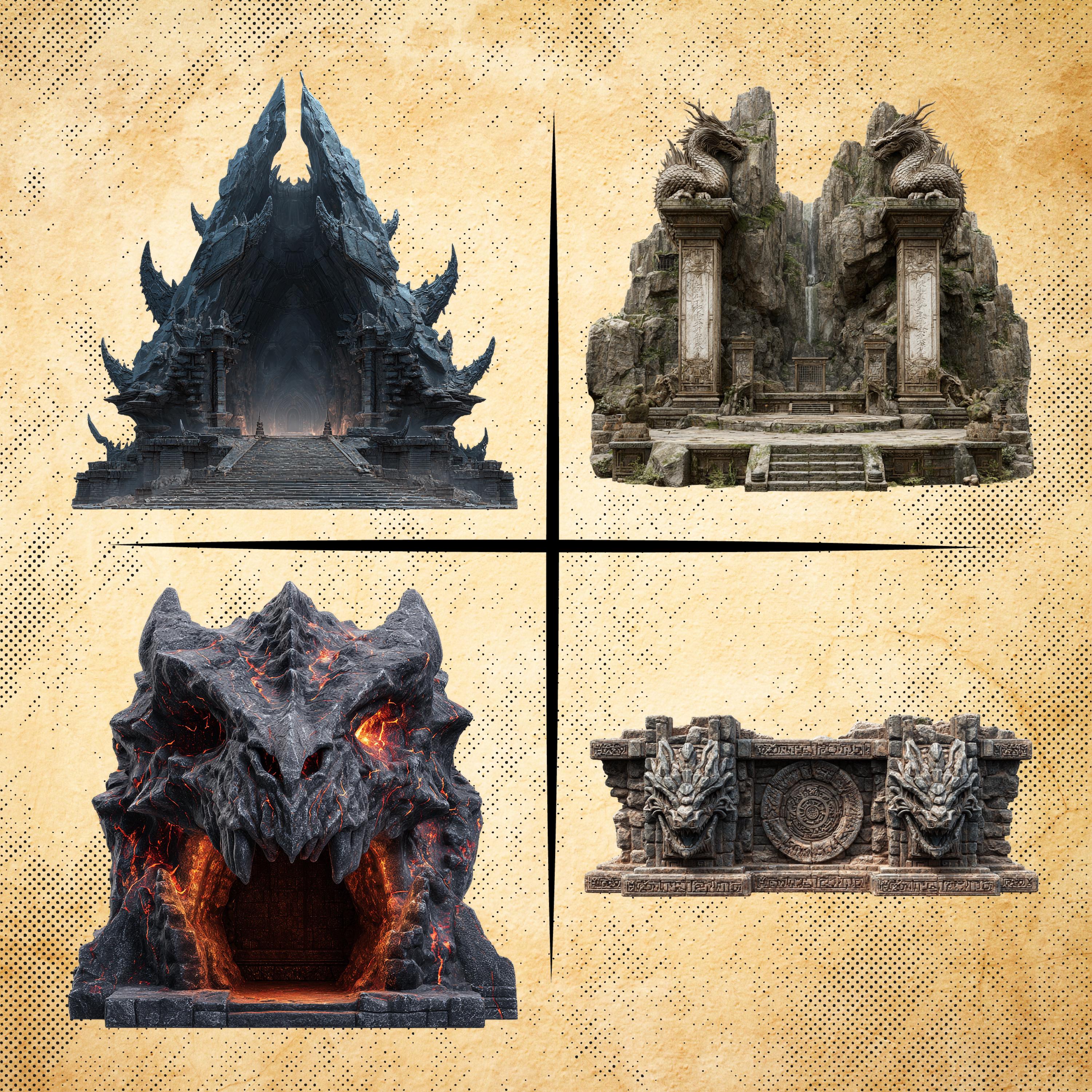 Dragon Shrines and Temples – 20 Fantasy Cliparts for TTRPG and RPG ...