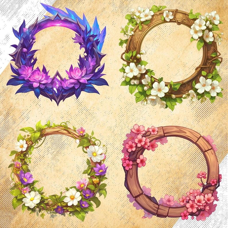 Flower Token Frames – 16 Digital Borders for Dnd. Compatible With ...