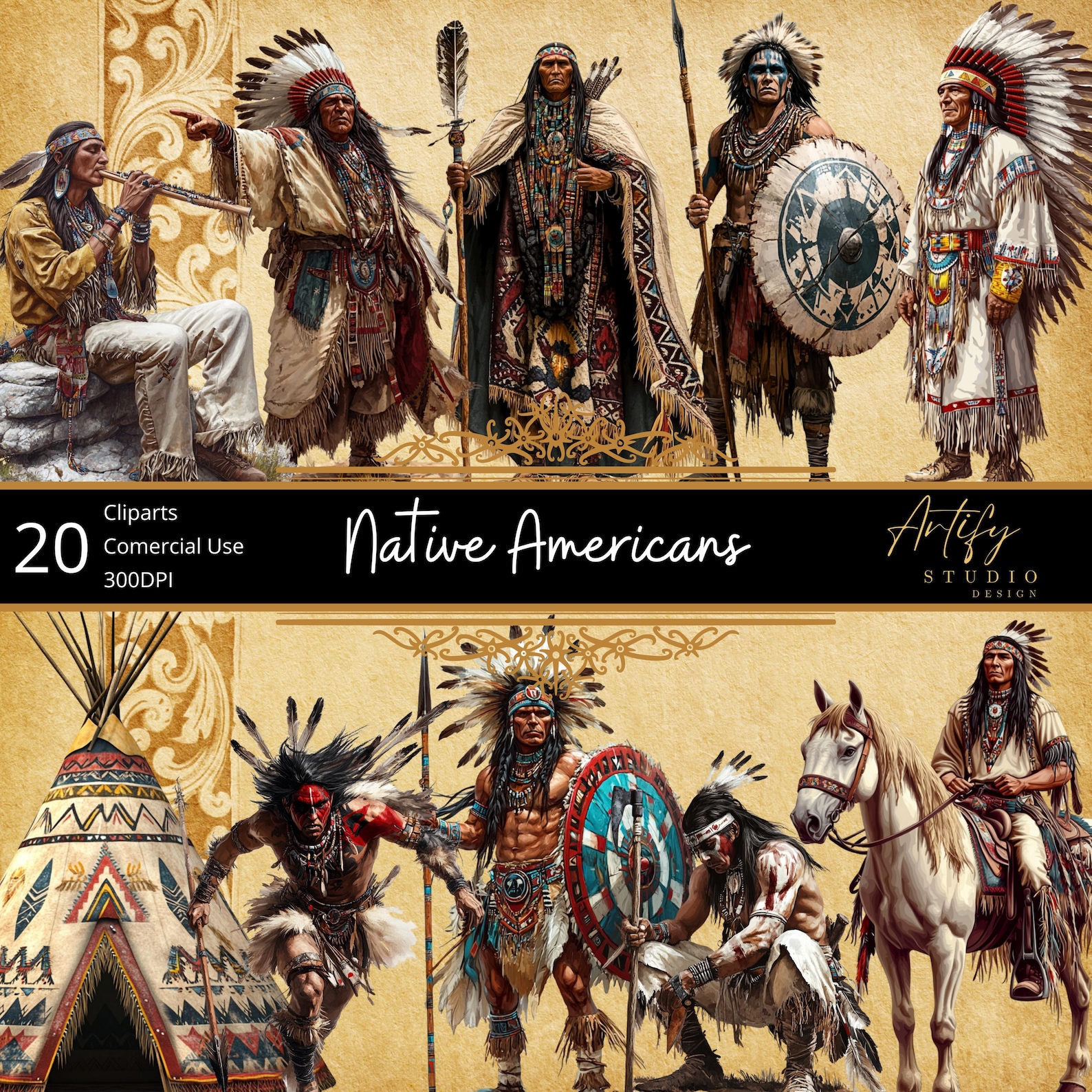 Native Americans Cliparts, Epic Indians, Commercial Use, RPG , PNG ...