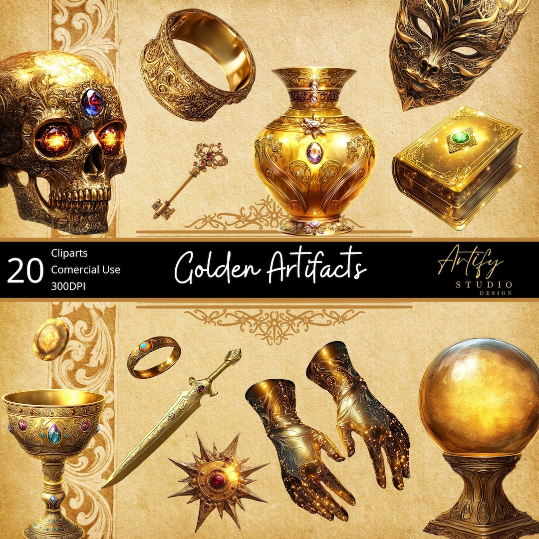 Fantasy Golden Artifacts Cliparts, Commercial Use, Dnd, RPG , PNG ...