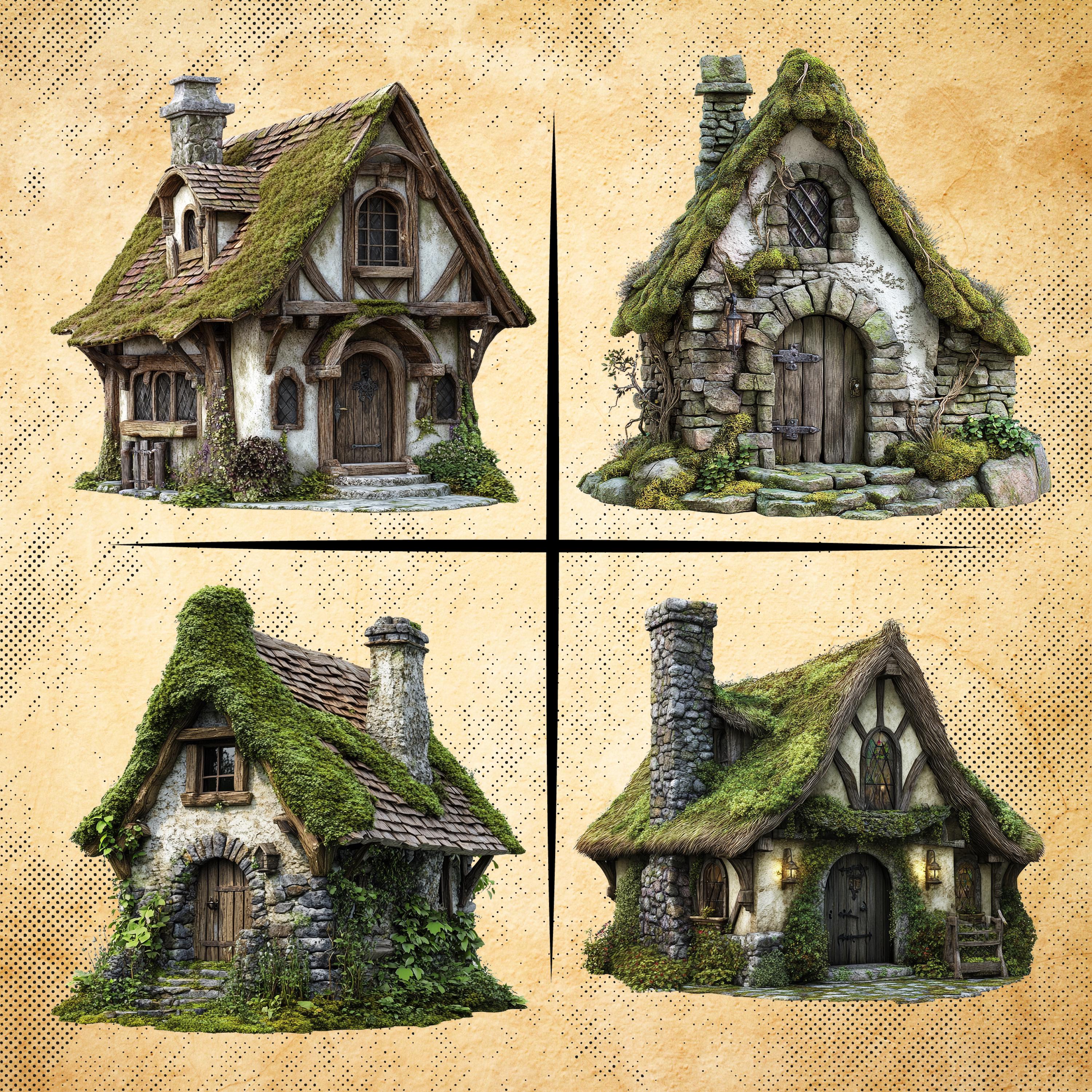 Mossy Medieval Houses – Fantasy Village Homes With Nature Touch ...