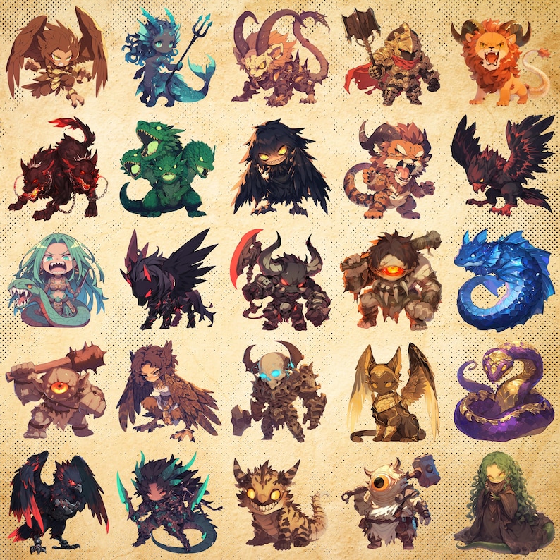 Chibi Greek Creatures – 50 Mythical Beasts and Legendary Heroes in ...