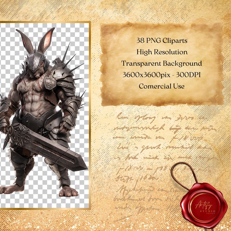 Rabbit Warriors – 38 Fantasy TTRPG Character Cliparts for Rpgs, DND ...