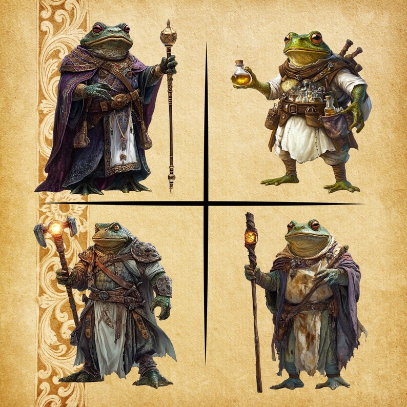 Bullywug Frog Humanoids Clipart – 20 Cunning and Swamp-dwelling ...