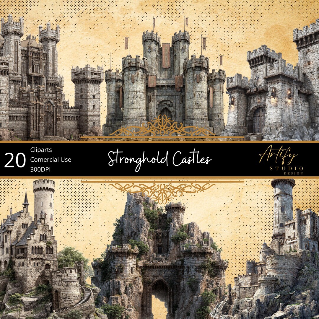 Stronghold Castles – 20 Fantasy Fortress Cliparts for TTRPG and RPG ...
