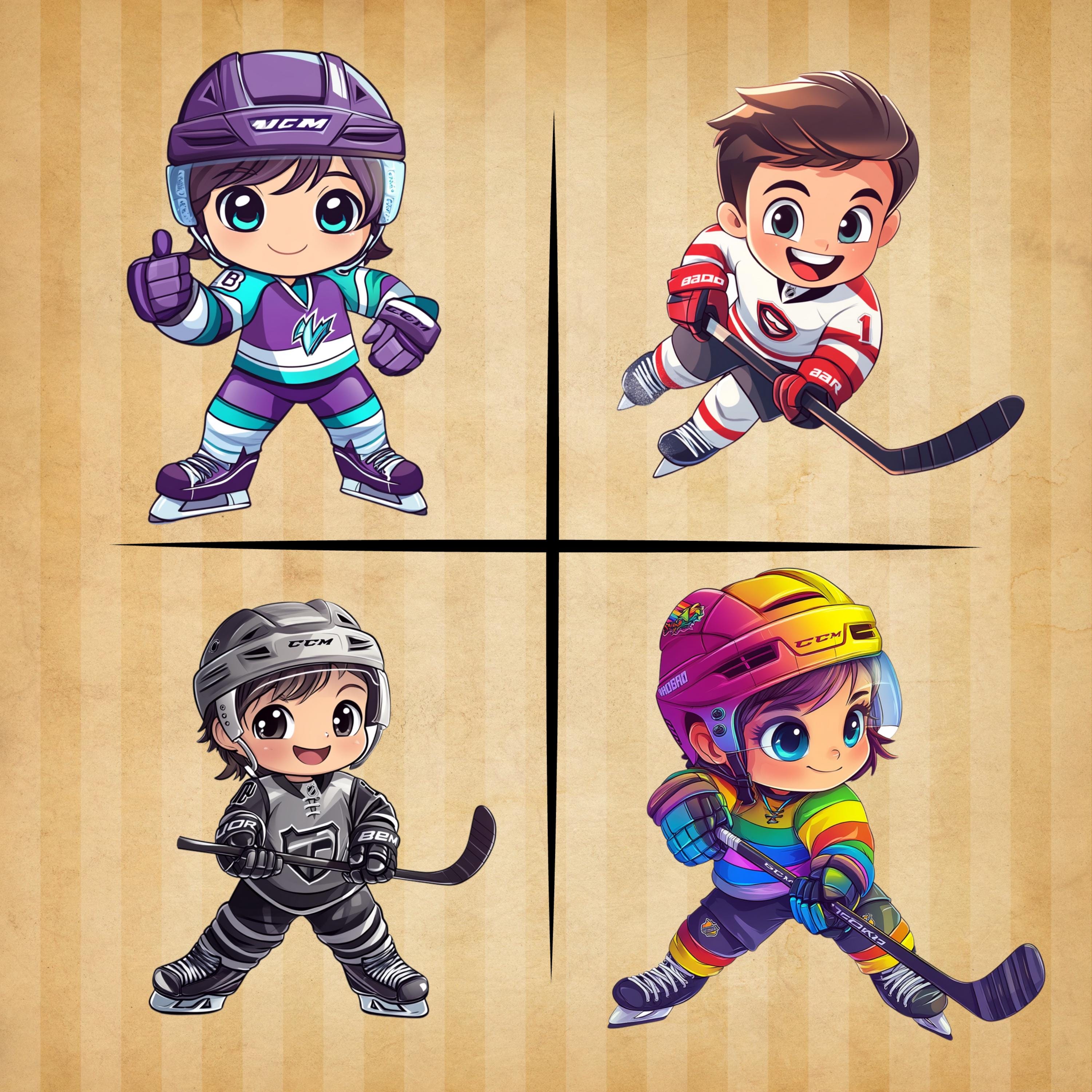 Chibi Hockey Players Clipart – 20 Cute Hockey Player Illustrations ...