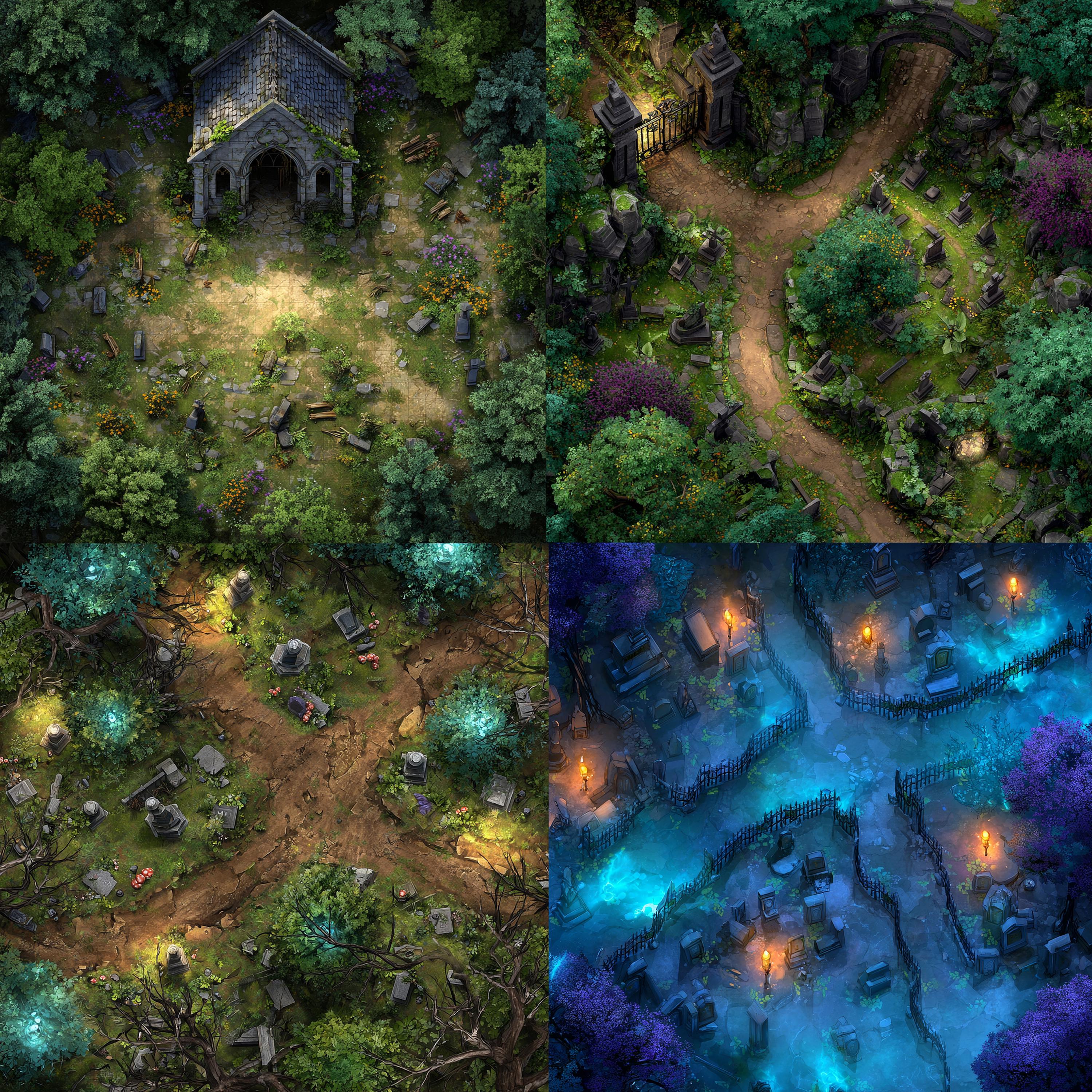 Graveyard Battle Maps, Digital RPG Battlemaps, Dnd Fantasy Map, Roll20 ...
