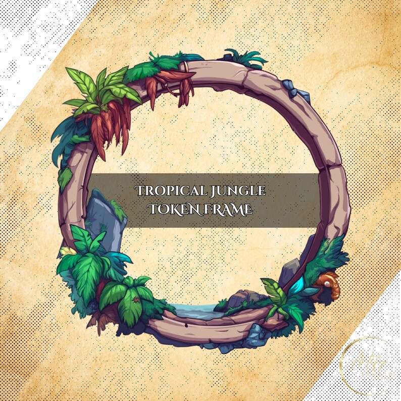 Tropical Jungle Token Frame – Digital Border for Dnd or Anything Game ...