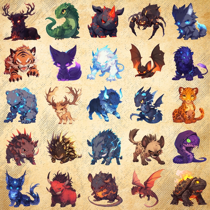 Chibi Wild Beasts – 50 Adorable yet Fierce Creatures , Transparent ...