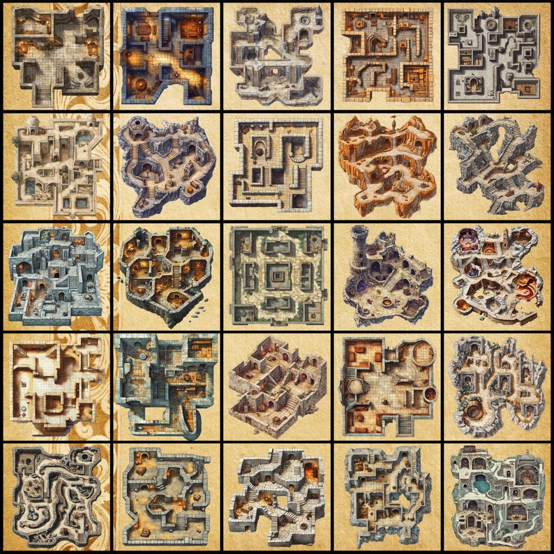 RPG Dungeon Location Maps – 75 Fantasy Cliparts , for Game Masters and ...