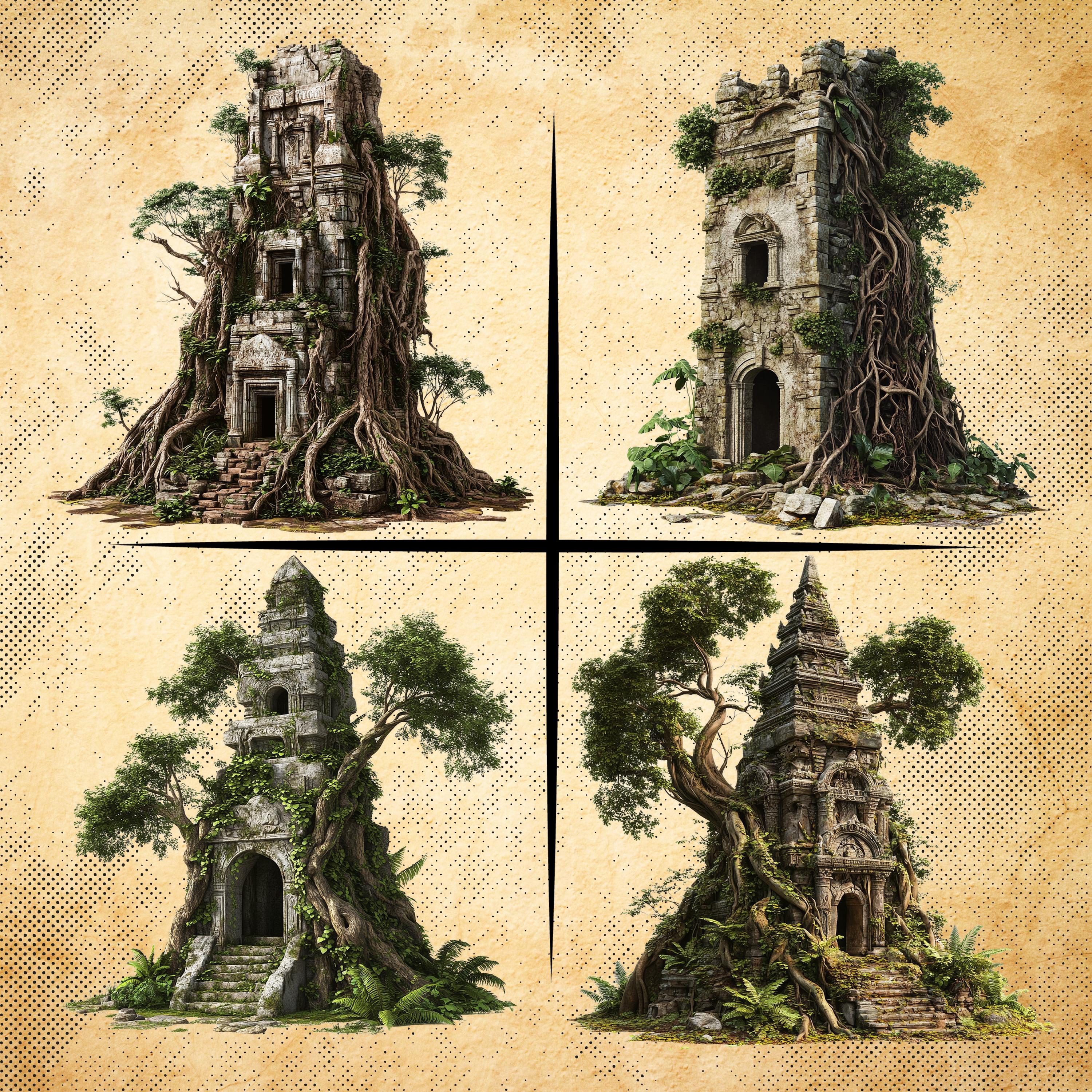 Overgrown Temples – Ancient Ruins Reclaimed by Nature , Transparent ...