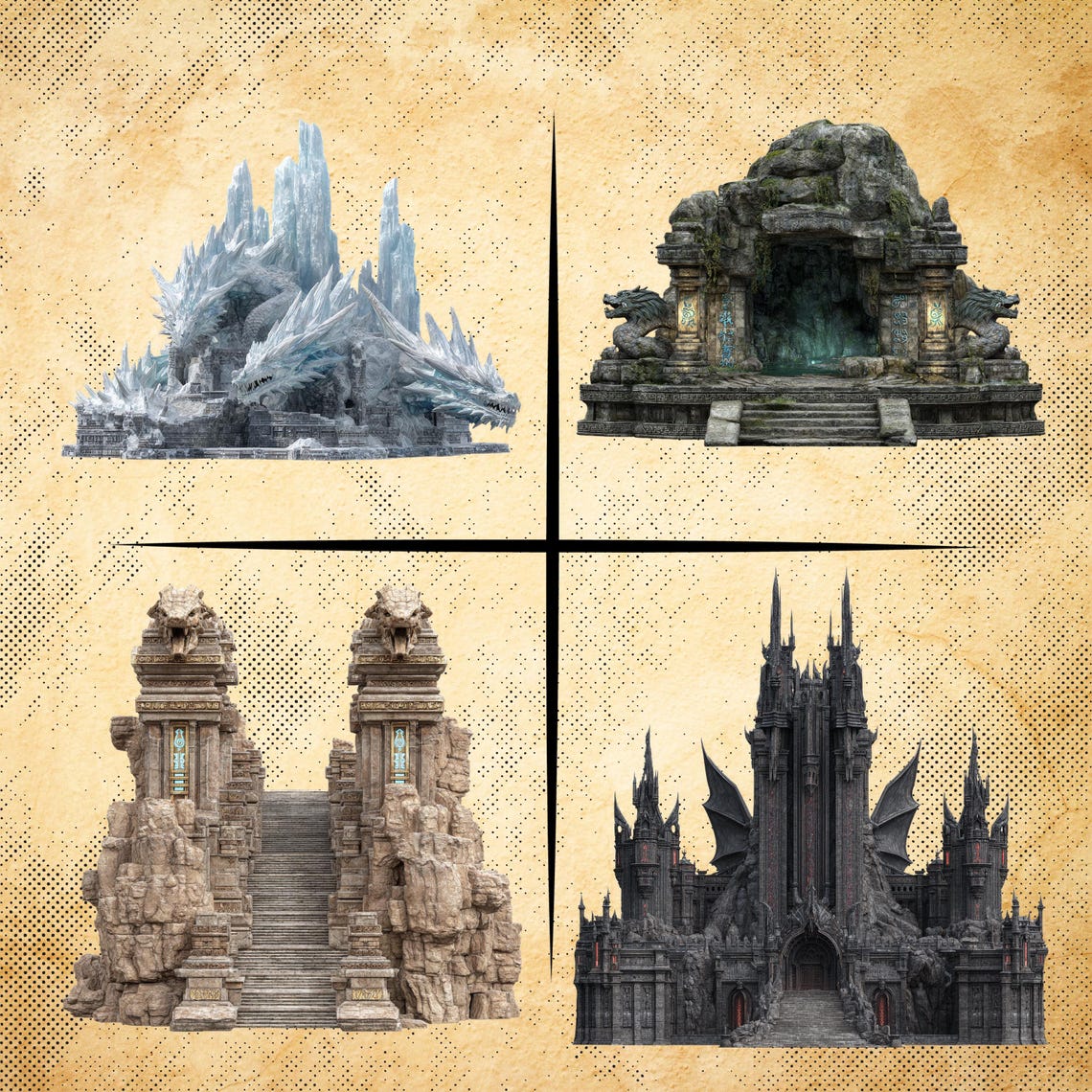 Dragon Shrines and Temples – 20 Fantasy Cliparts for TTRPG and RPG ...