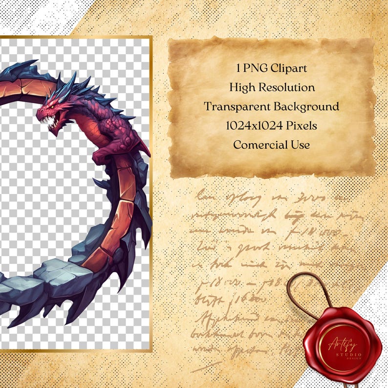 Red Dragon Token Frame – Digital Border for Dnd or Anything Game ...