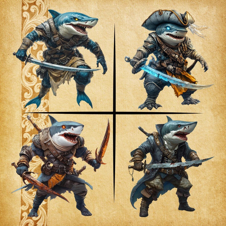Shark Pirates Clipart – 20 Dnd-inspired Designs , Transparent ...