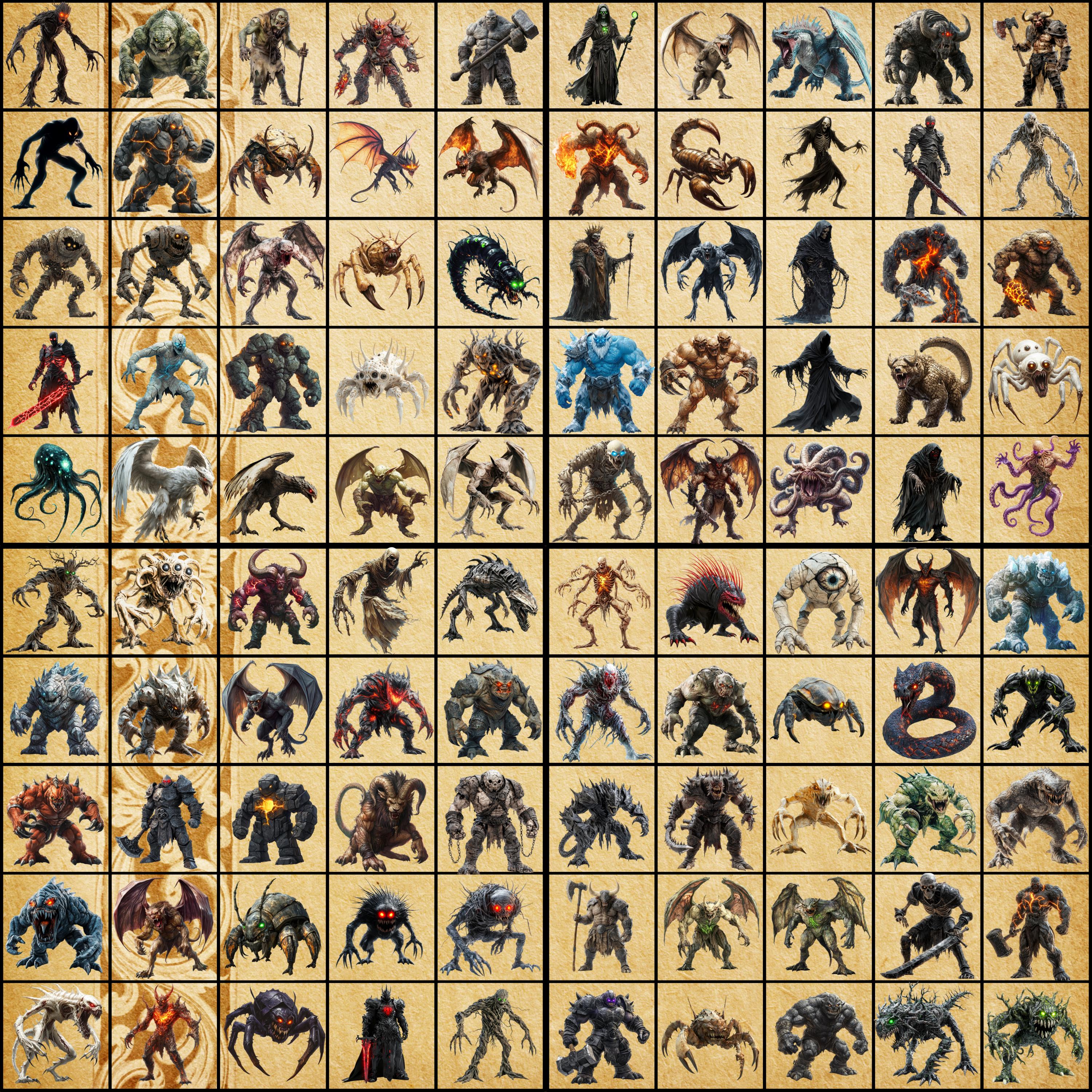 RPG Monsters Big Bundle – 500 Pngs for Your Fantasy World! RPG Graphics ...