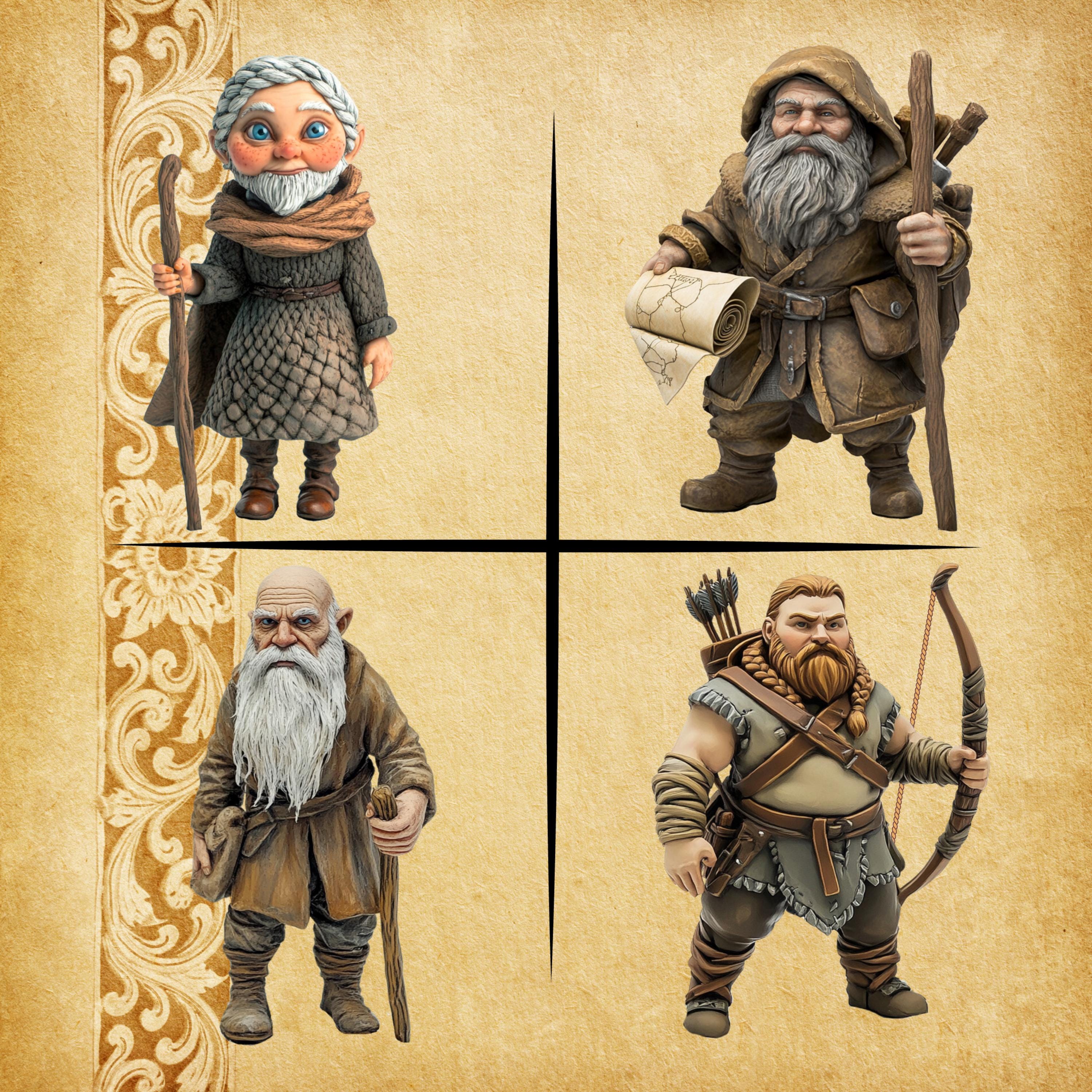 Fantasy RPG Dwarf Villagers Cliparts, Commercial Use, Dnd, RPG , PNG ...