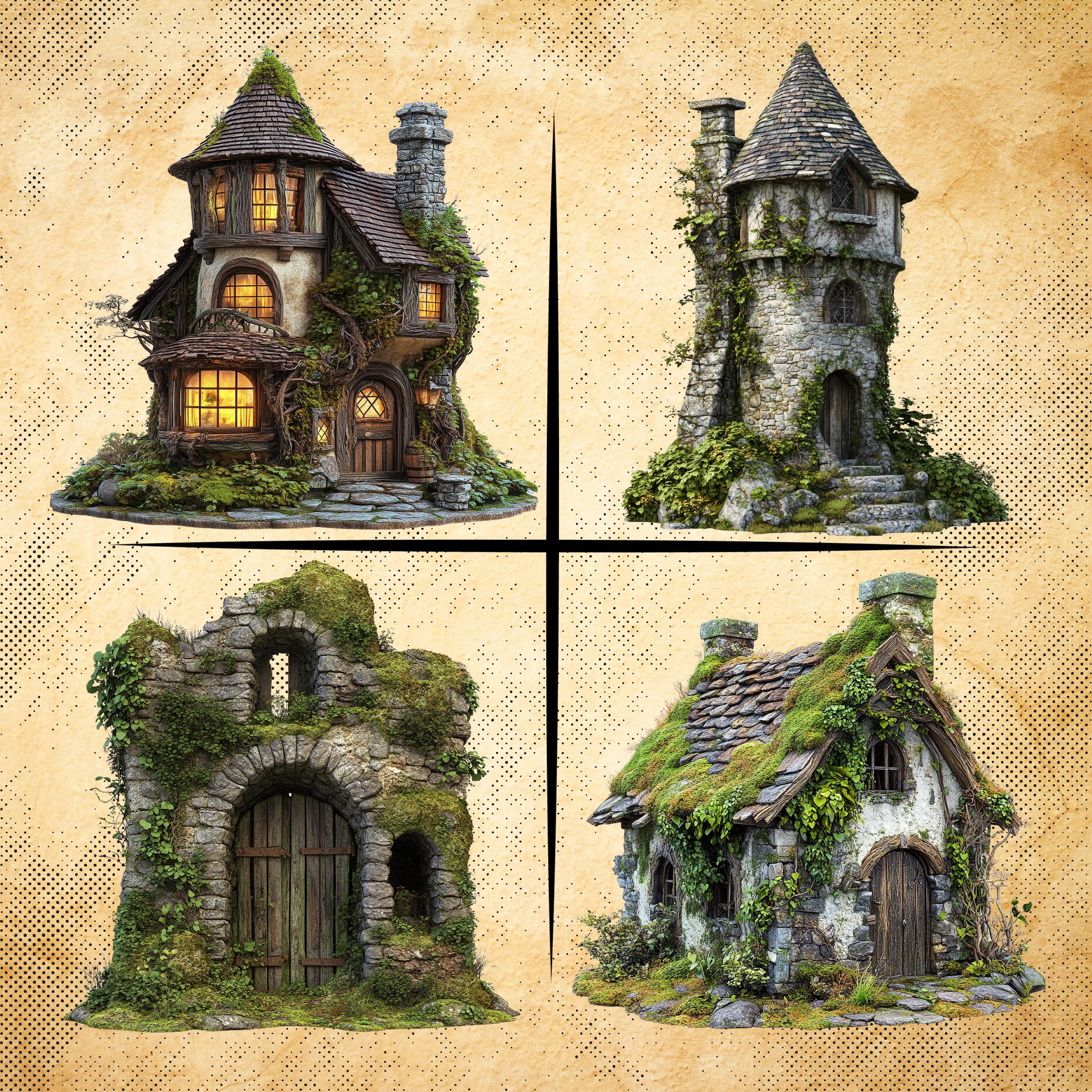 Mossy Medieval Houses – Fantasy Village Homes With Nature Touch ...