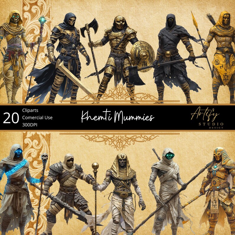 Khemti Mummies – 20 Fantasy Cliparts , Collection for Fantasy Art and ...